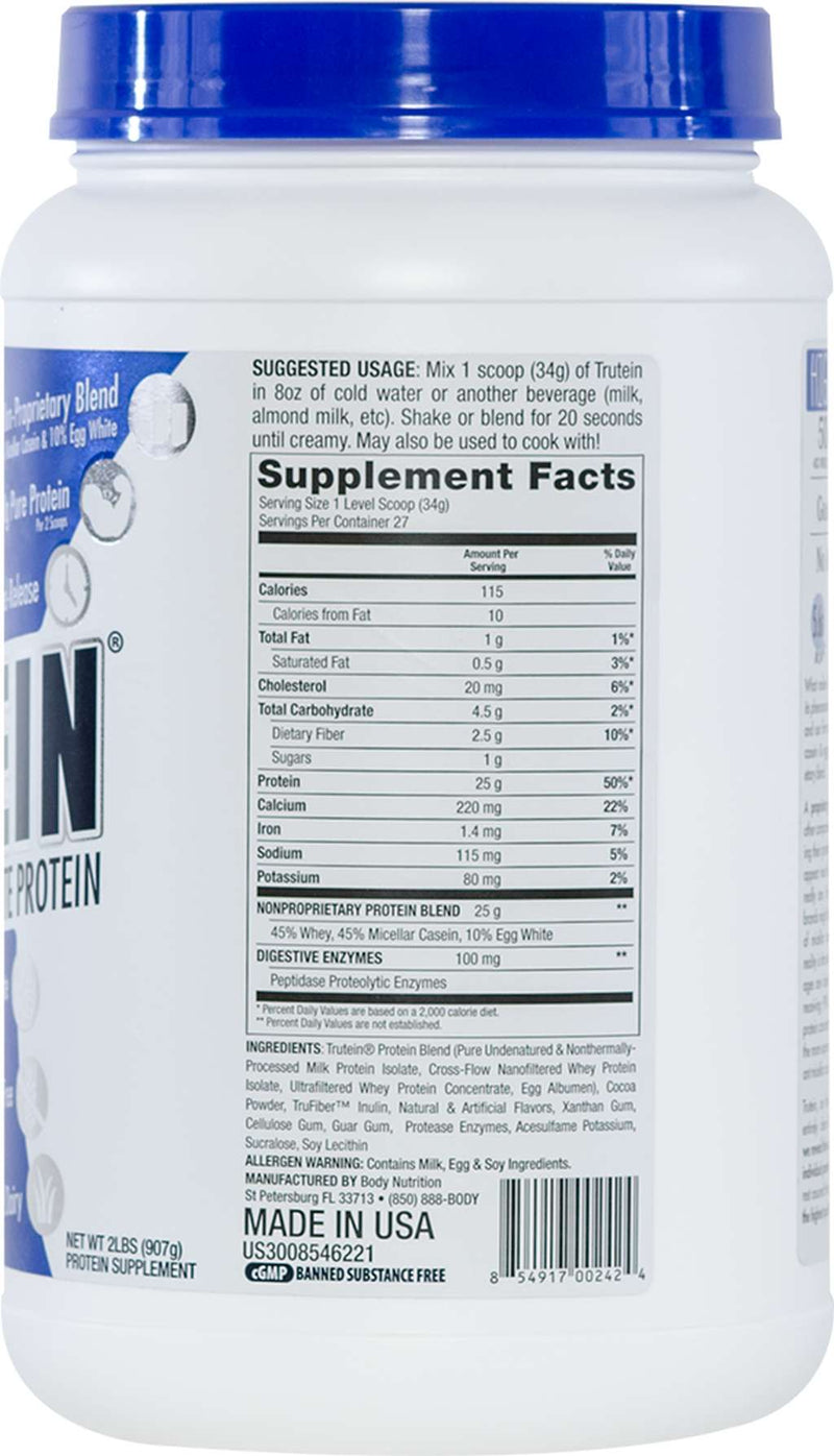 Trutein Protein: 45% Whey, 45% Casein & 10% Egg White - Body Nutrition