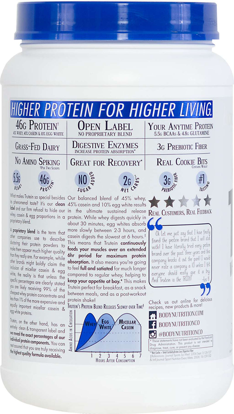 Trutein Protein: 45% Whey, 45% Casein & 10% Egg White - Body Nutrition