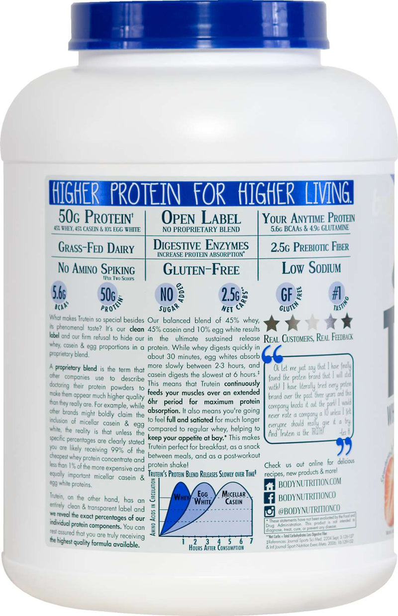 Trutein Protein: 45% Whey, 45% Casein & 10% Egg White - Body Nutrition