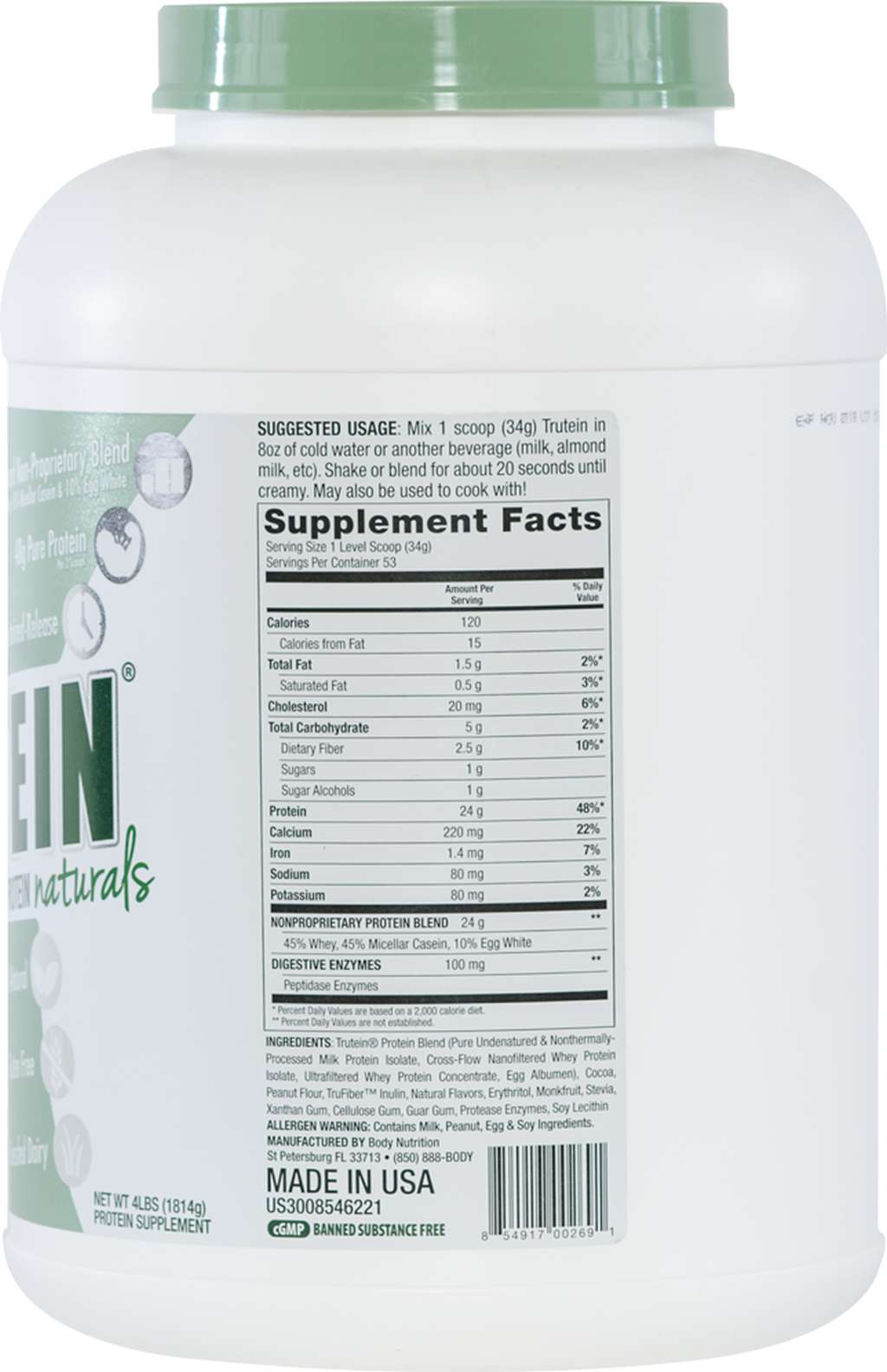 Trutein NATURALS: The Original Trutein Made All-Natural! - Body Nutrition