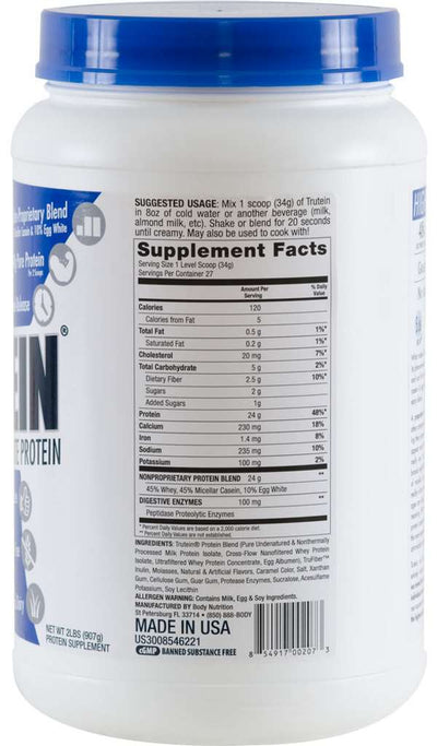 Trutein Protein: 45% Whey, 45% Casein & 10% Egg White - Body Nutrition