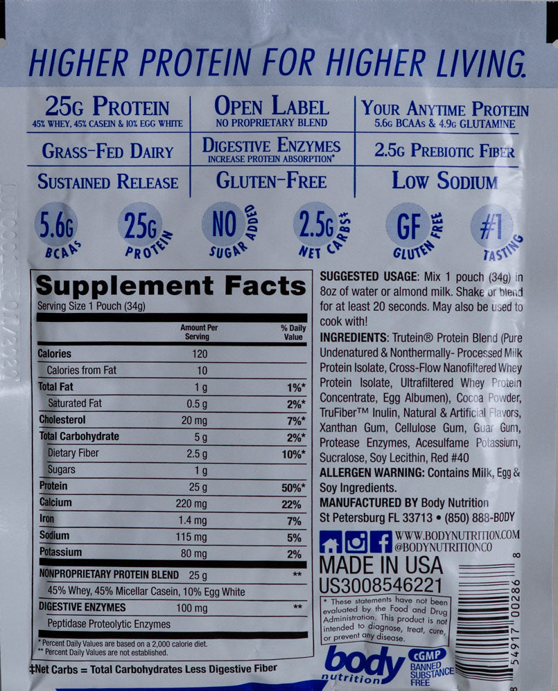 Trutein Protein: 45% Whey, 45% Casein & 10% Egg White - Body Nutrition